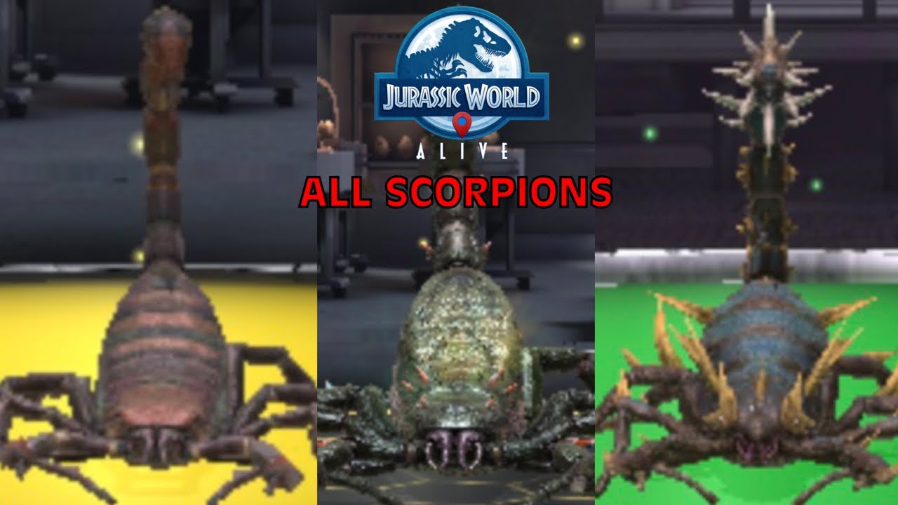 All Scorpions - Jurassic World Alive - YouTube