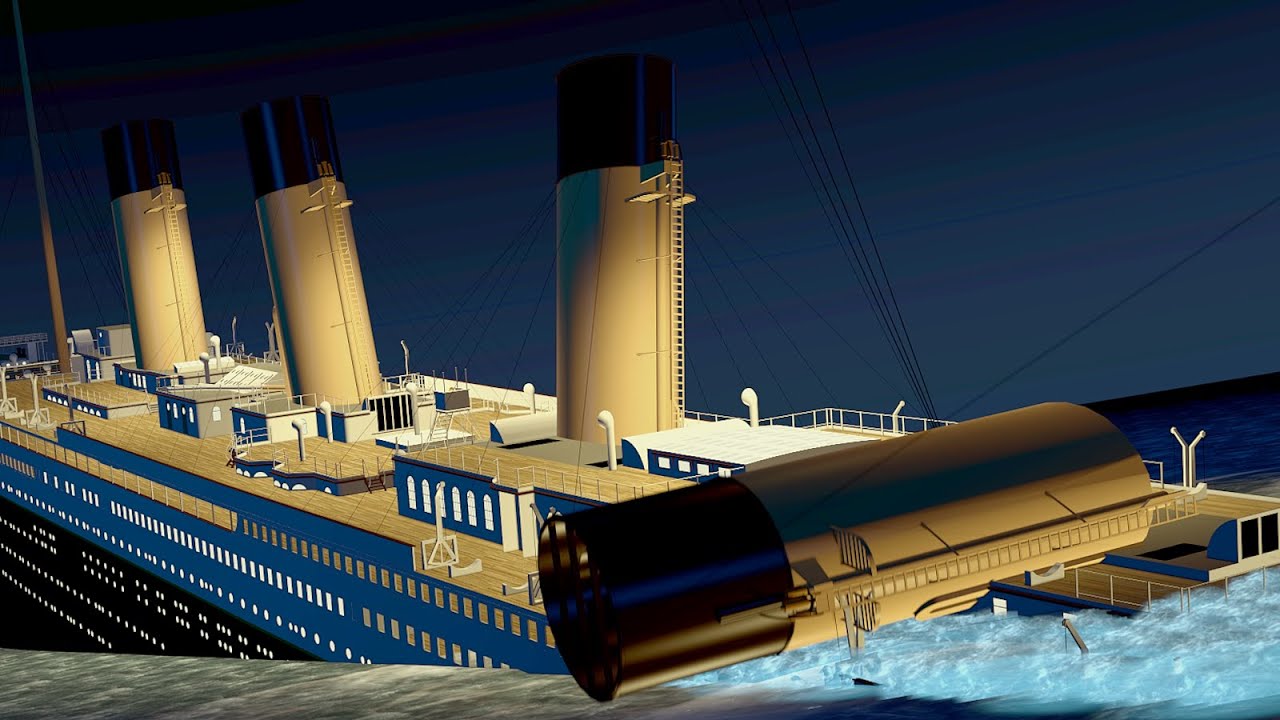 (SFM Ocean Liners) Titanic's First Funnel Falling but something is ...