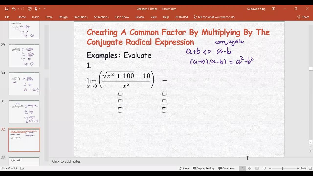 M203 Sec2_3 Limits - Factoring, Conjugates - YouTube