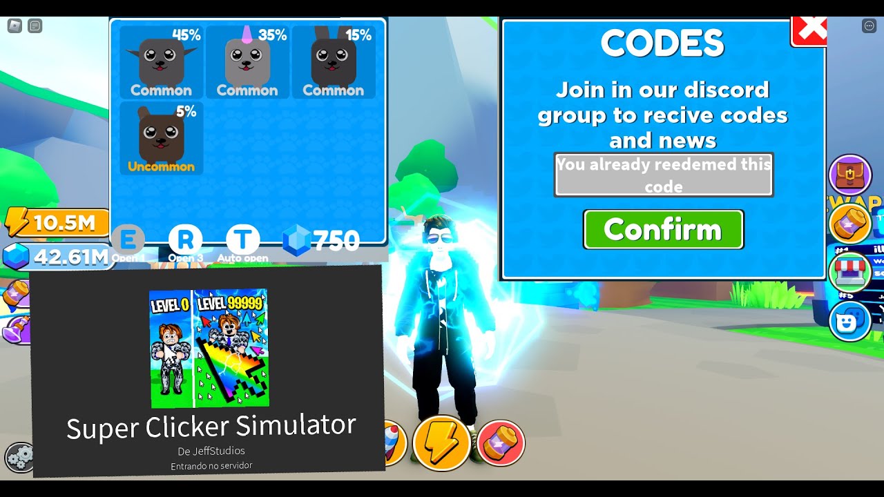 CODIGOS SECRETOS DO ROBLOX SUPER CLICKER SIMULATOR - YouTube
