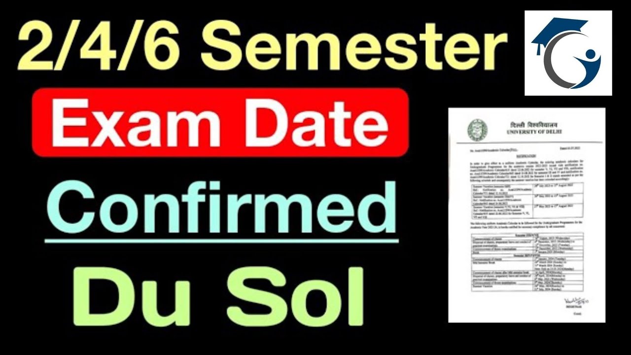 SOL 2nd / 4th / 6th Semester Exam Date Confirmed 2024 | du sol Exam ...