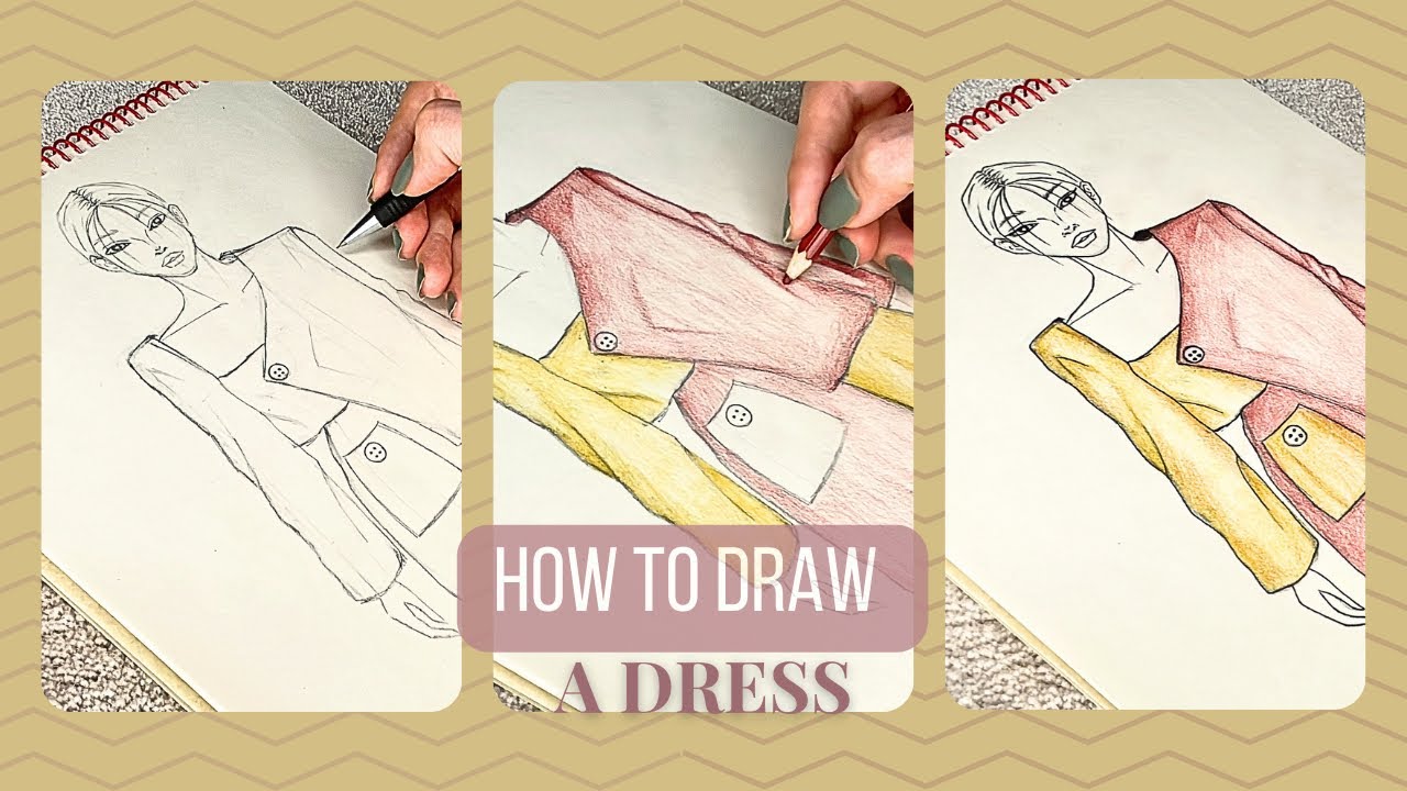 Drawing a dress made simple: Step-by-step fashion sketch tutorial - YouTube
