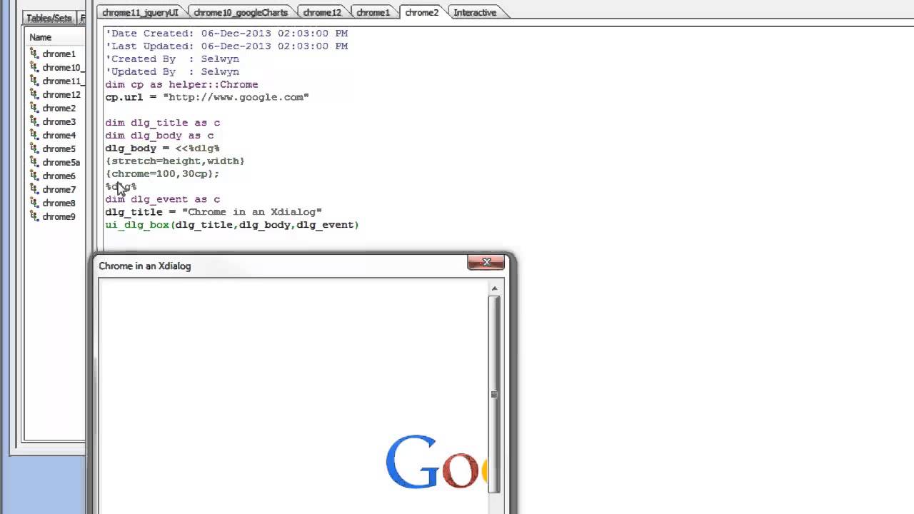 Alpha Anywhere xBasic xDialog with chrome intro Part 2 - YouTube