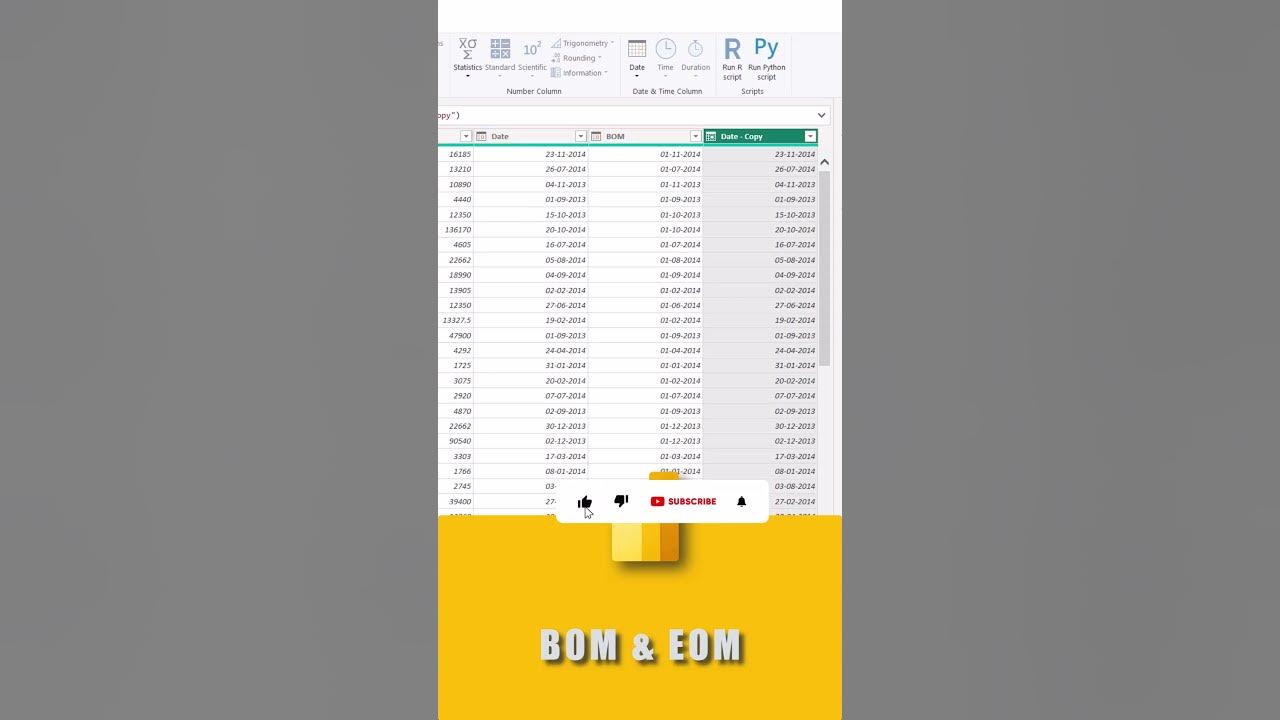 Power Query - Extract Begining of Month & End of Month using Power Query | Part 1 - YouTube