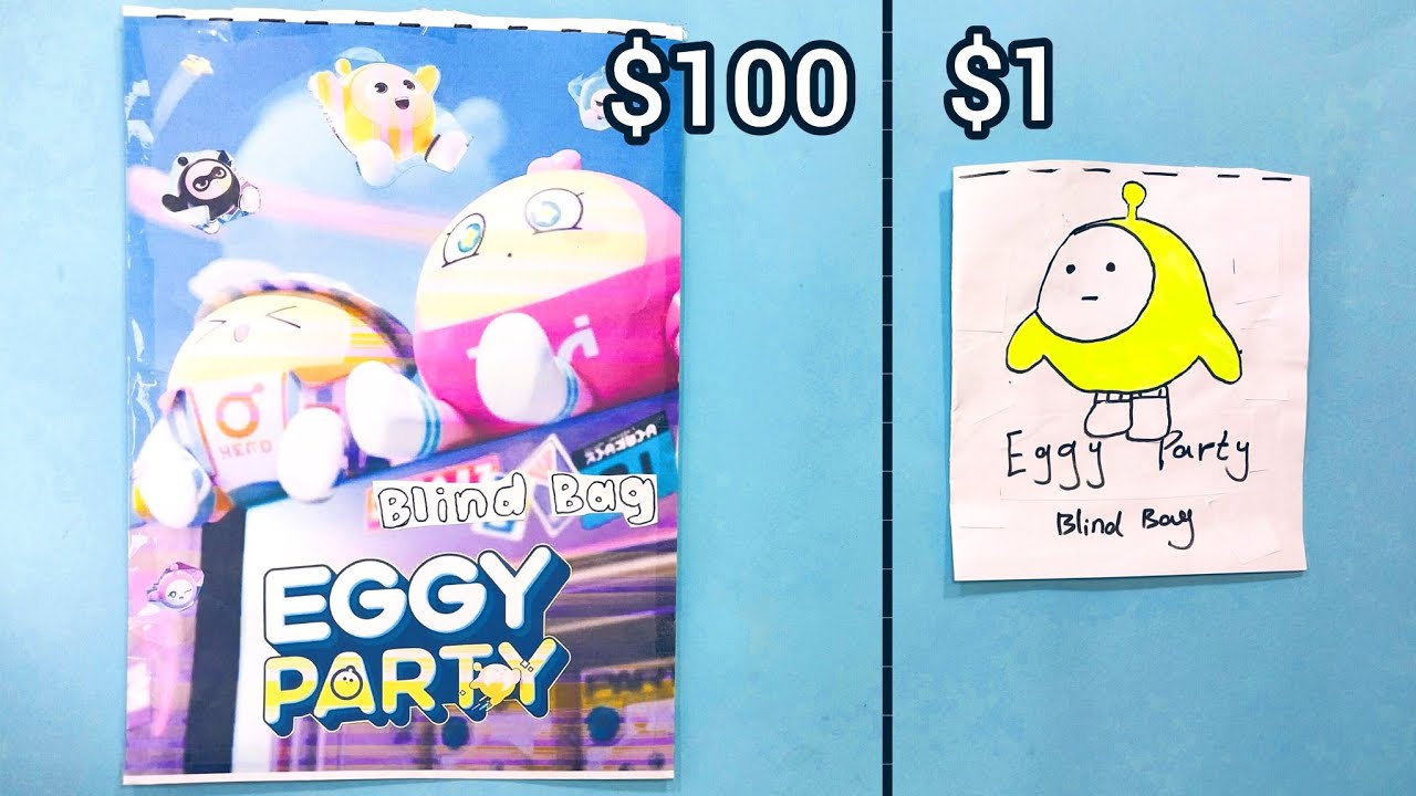 $1 VS $100 blind bag! | EGGY PARTY edition | ASMR - YouTube