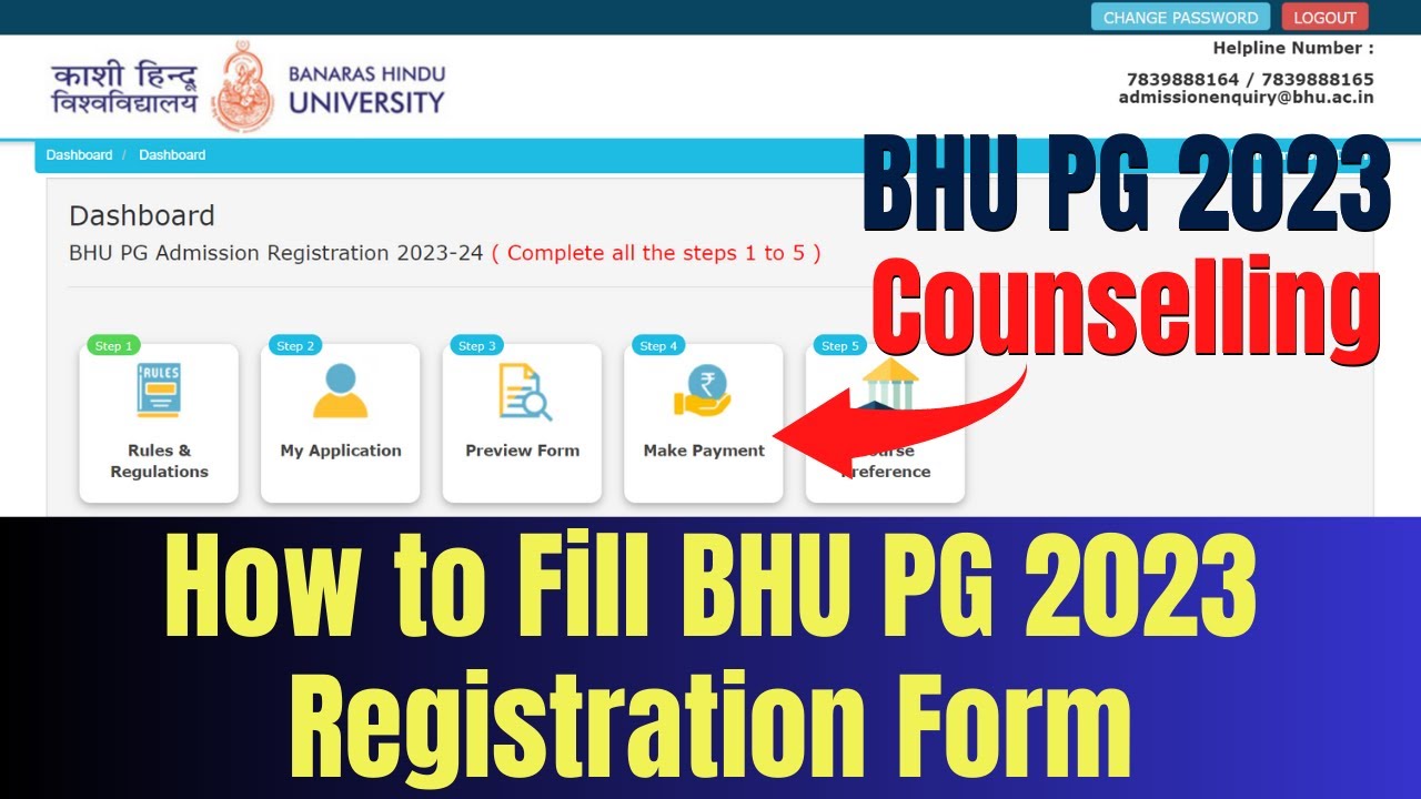 How to Fill BHU PG 2023 Registration Form | BHU PG 2023 Counselling ...