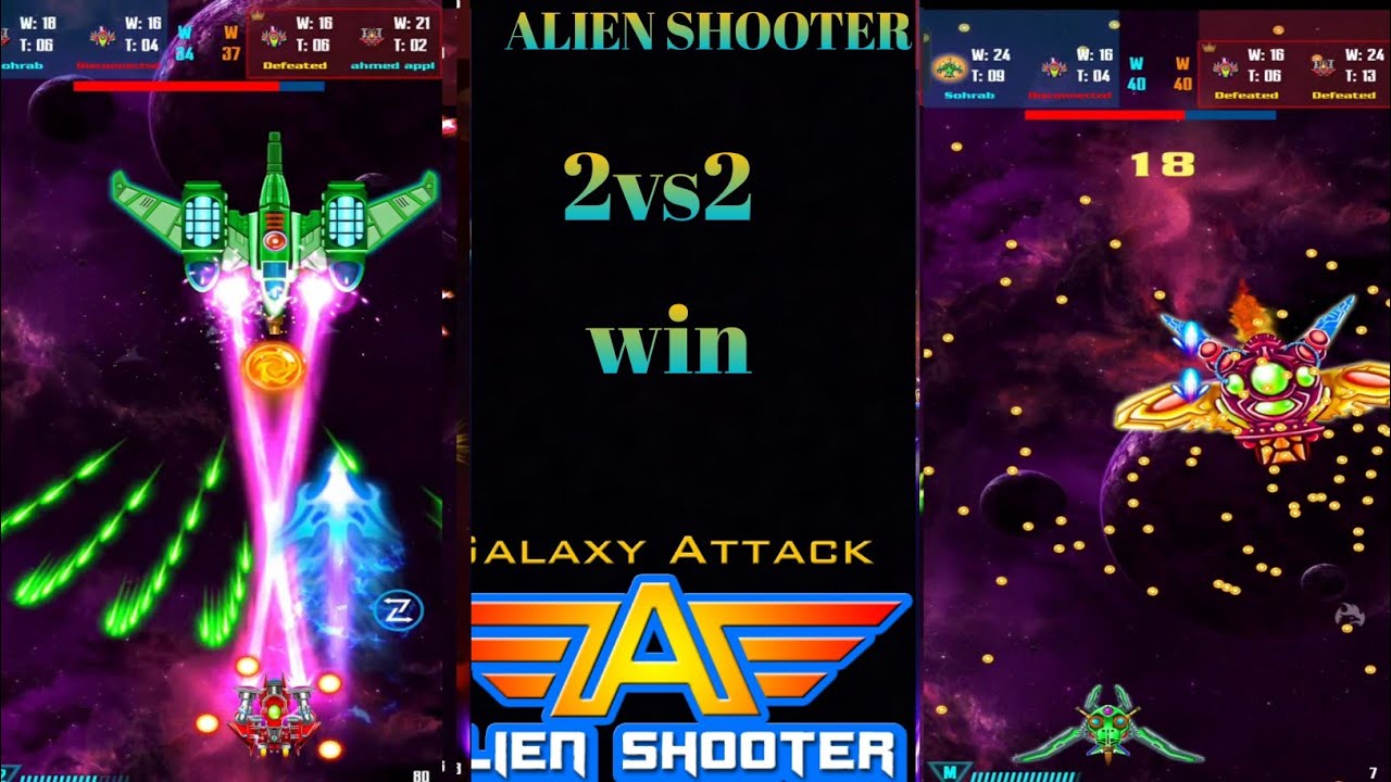 2vs2 PvP mode 👌😇 waves good game 24 waves win galaxy attack aline ...