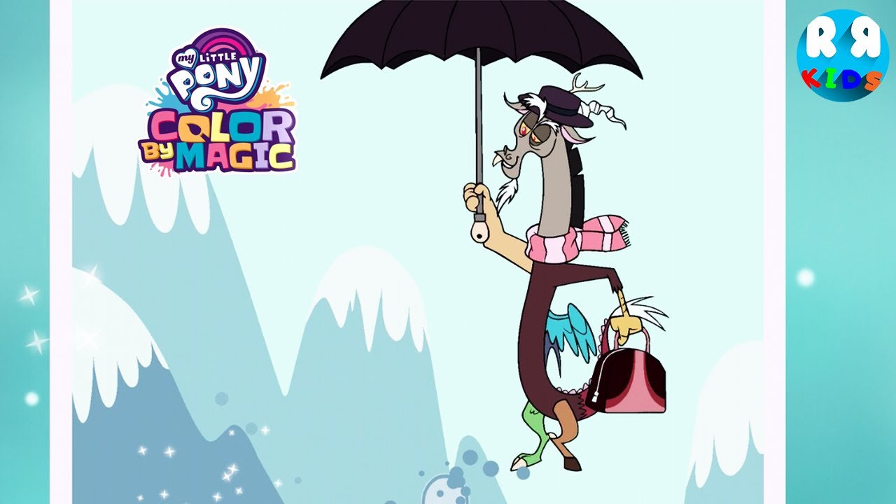 My Little Pony Color By Magic - Coloring Discord The Dragon - YouTube
