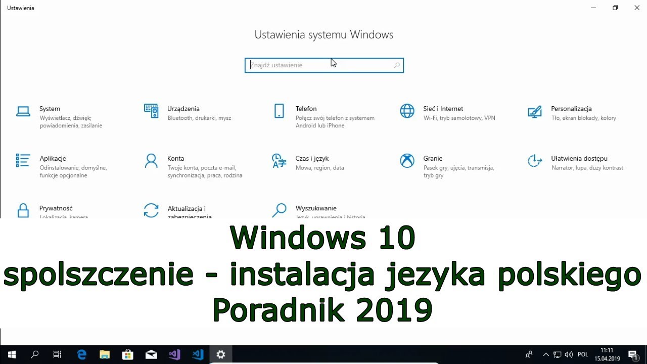 Windows 10 spolszczenie instalacja języka polskiego - YouTube
