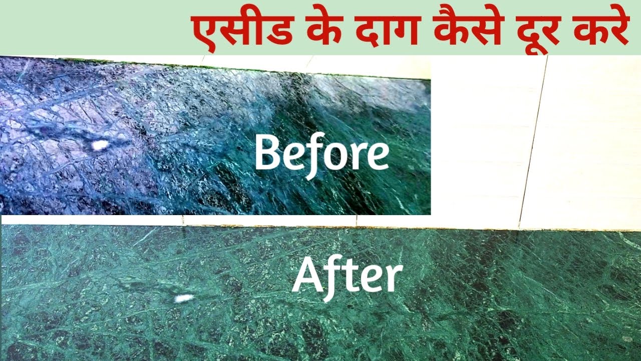 How to remove acid stains from marble by PD recipes - YouTube