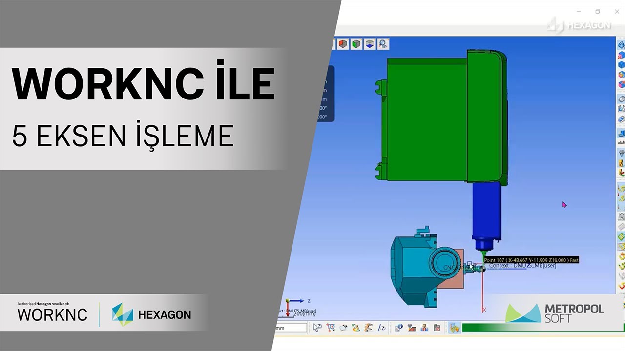 Worknc ile 5 Eksen İşleme | Metropolsoft - YouTube