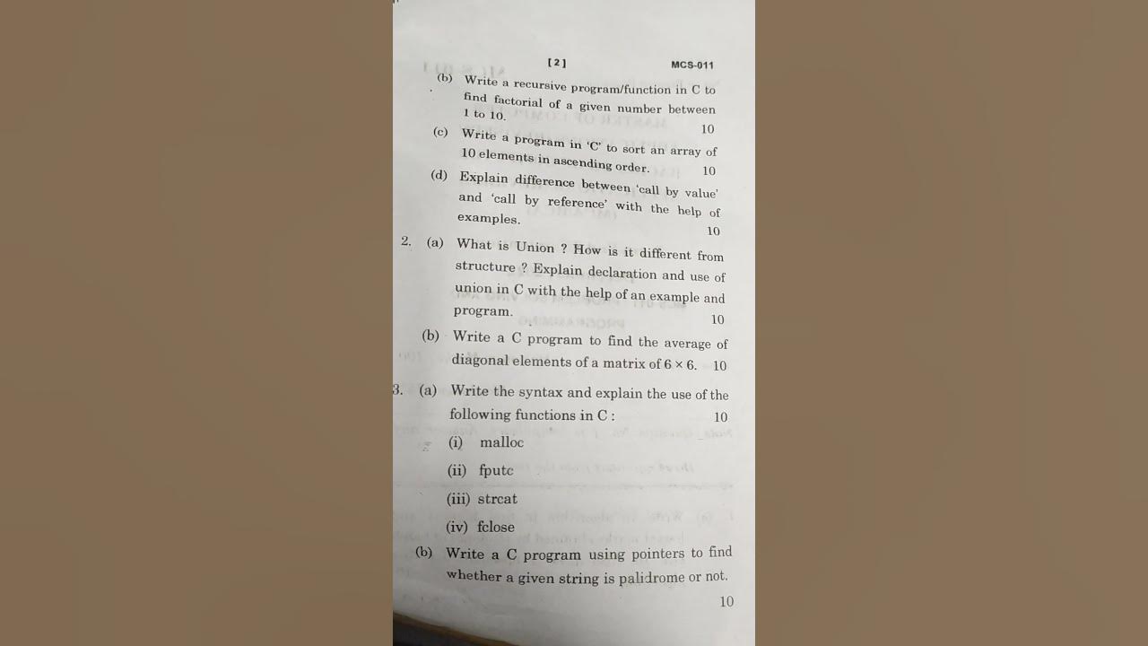 MCS-011 ignou question paper December 2022 - YouTube