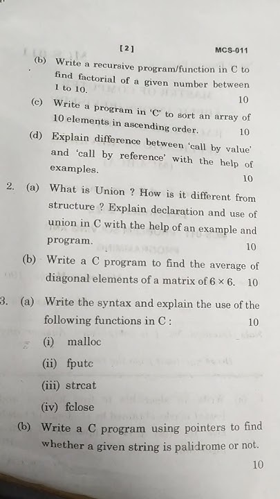 MCS-011 ignou question paper December 2022 - YouTube