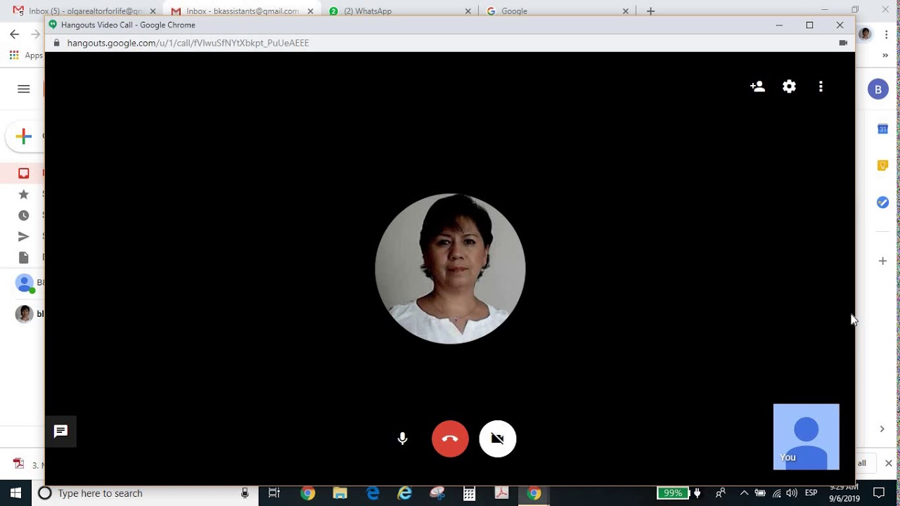 how to accept a video call in google hangouts and share screen - YouTube