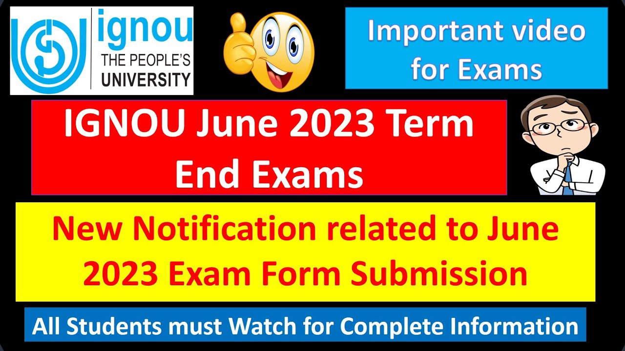 IGNOU Latest Notification: June 2023 TEE : Exam Form Submission : Must ...