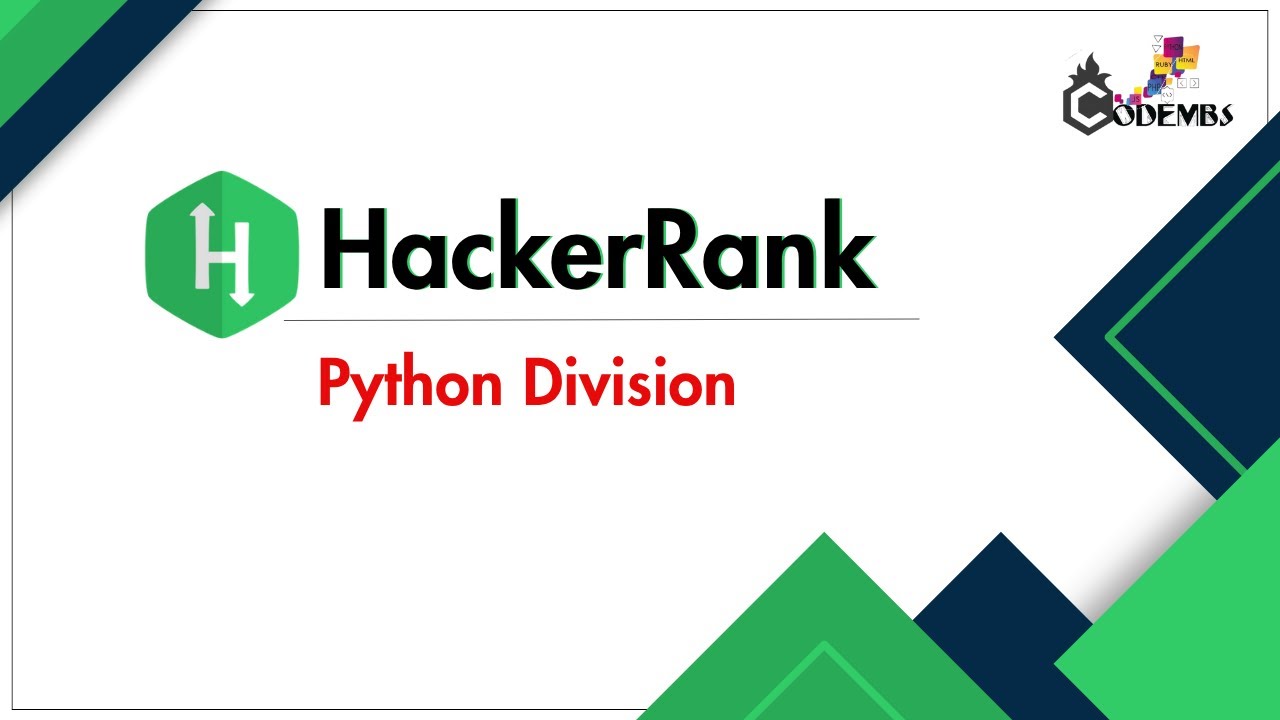 45 Days HackerRank Challenge -Day 1- Python Division - YouTube