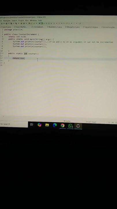 Incrementing Value For Every Function Call Using Static Variable Java🔥 Youtube