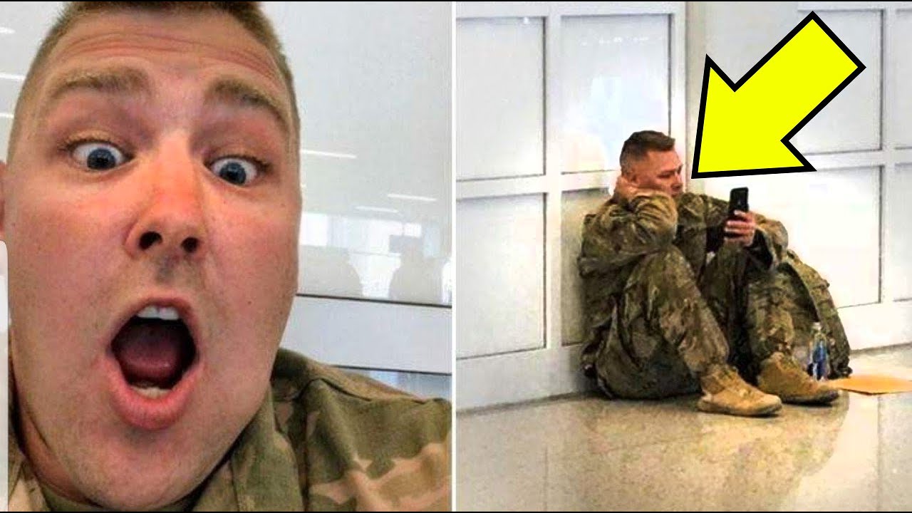 Staff notices army man crying inside the airport and decides to take ...