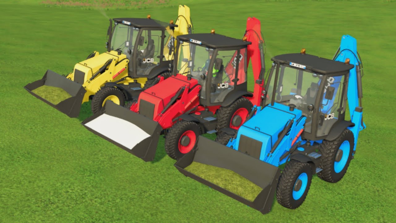 CAT BACKHOE LOADERS LIME GRASS LOAD | LOADER OF COLORS - FARMING ...