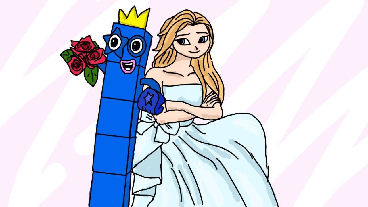 Numberblocks 5 fall in love with Anna from frozen | Numberblocks ...