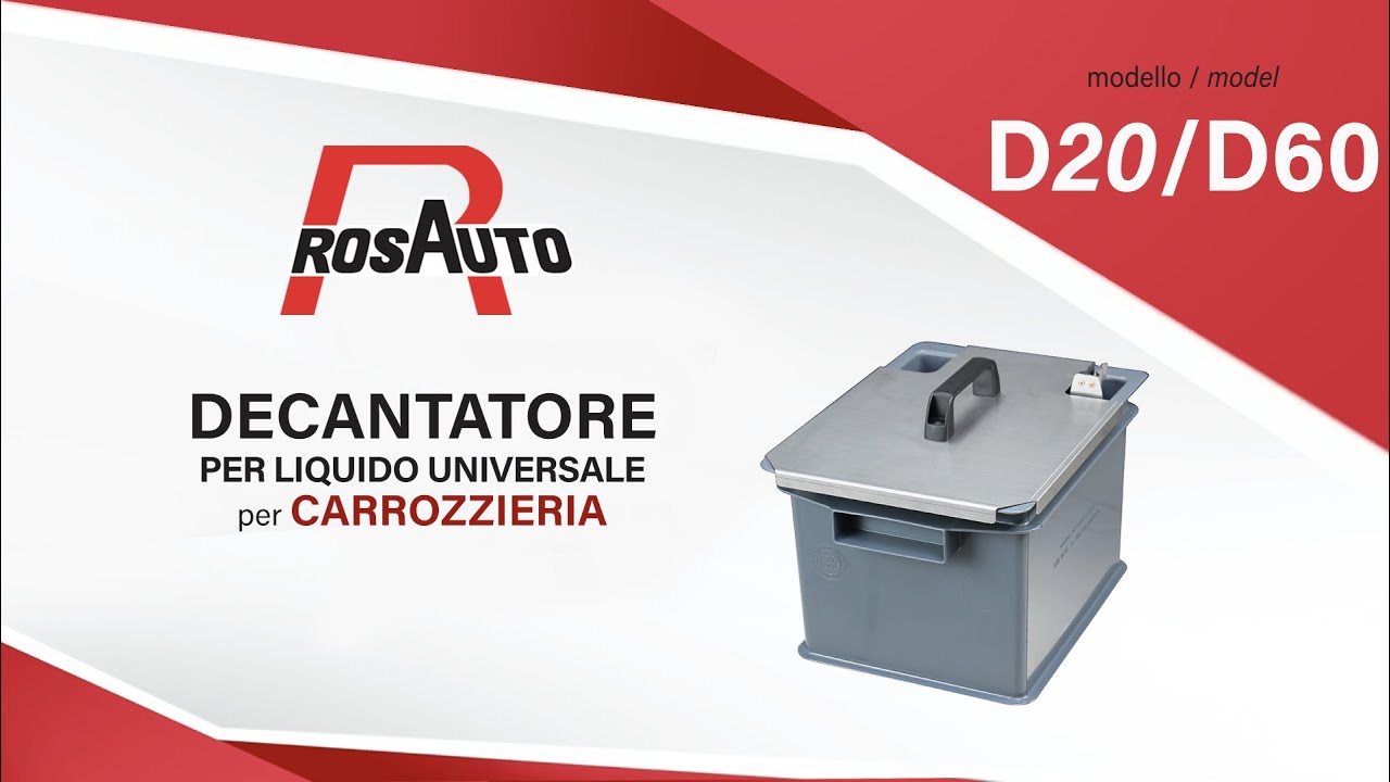 D20/D60 italiano: DECANTATORE PER LIQUIDO UNIVERSALE (UNICLEANER) - YouTube