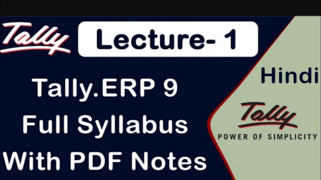 Tally Full Syllabus with PDF - YouTube