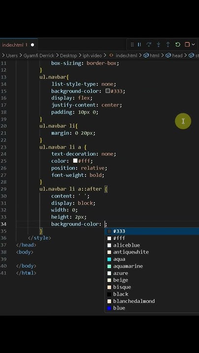 Creating A Navigation Bar With Underline Hover Effect Html And Css Tutorial Lugcode Css Html