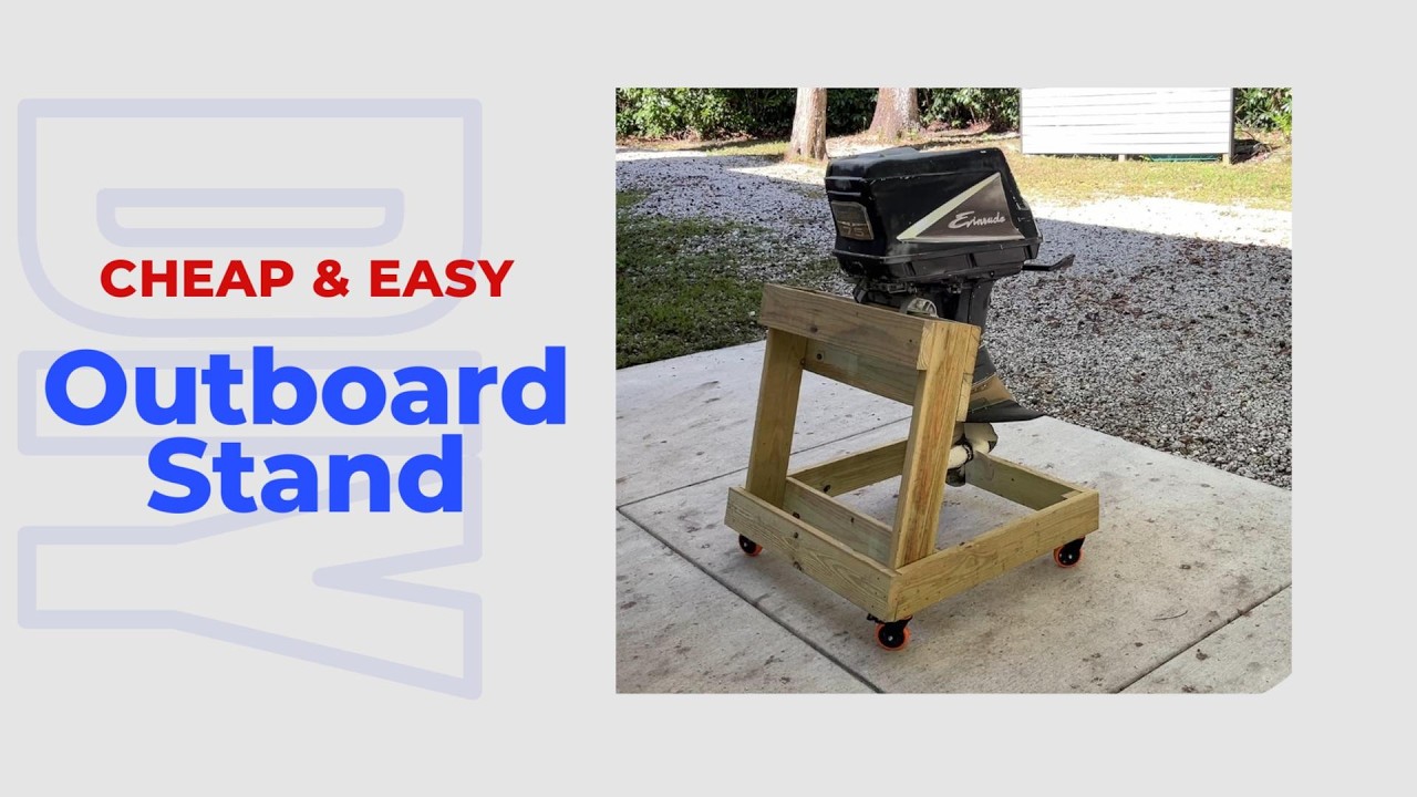 Cheap & easy DIY outboard motor stand/cart - YouTube