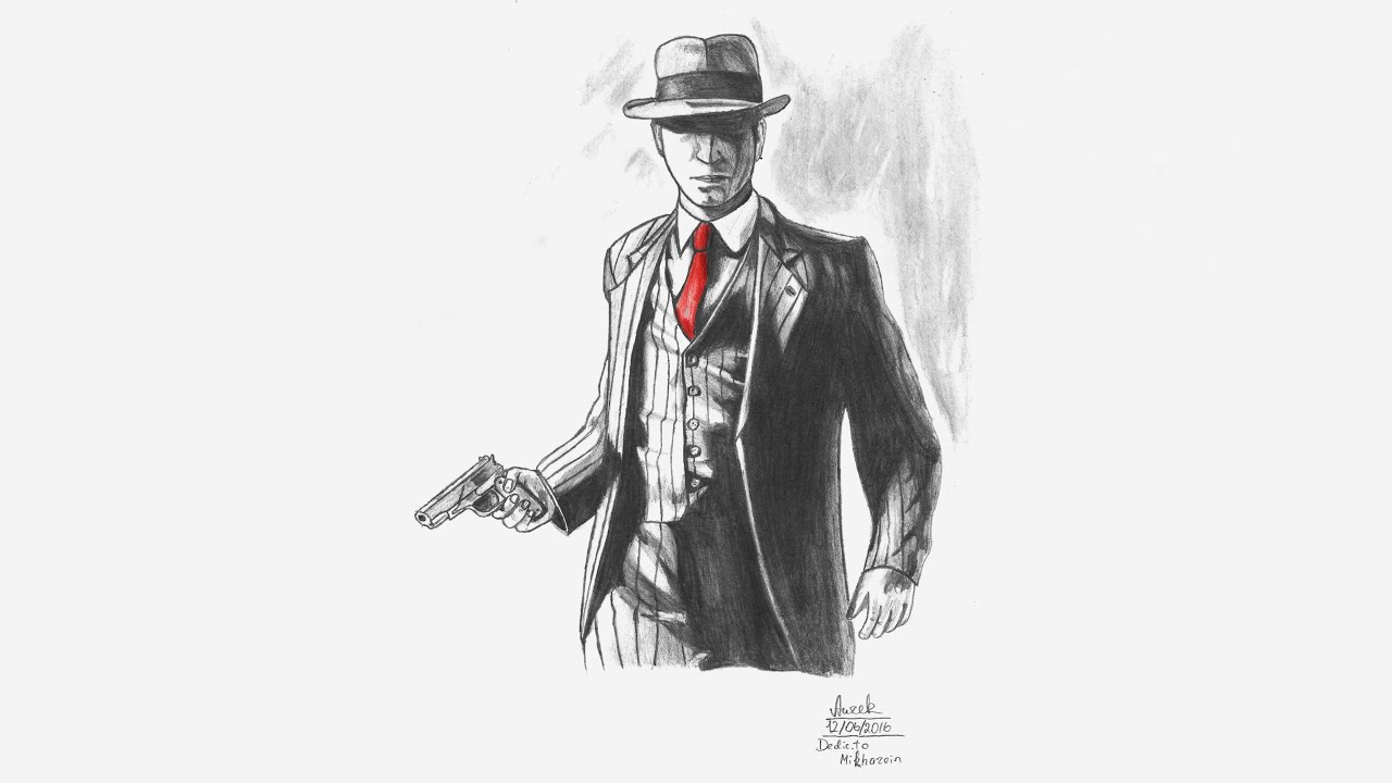 Прорисовка Коула Фелпса из L.A. Noire / How to draw Cole Phelps from L ...