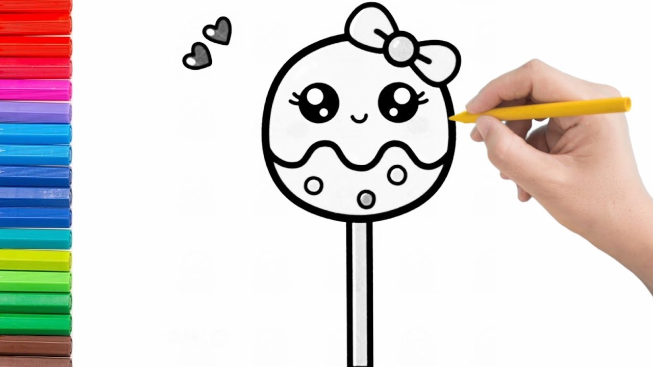 How to Draw a Cute Easy Lollipop for Kids Step by Step||easy drawing ...