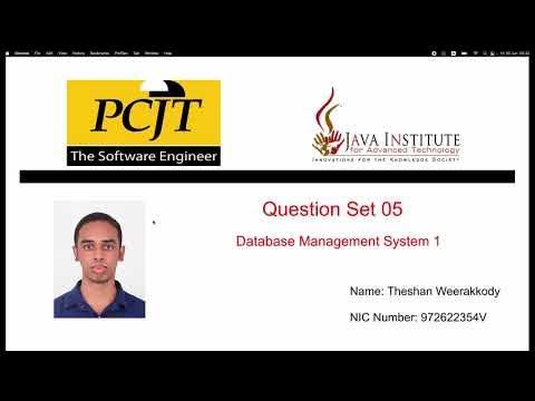 Database Task 05 | The Insert Query Statement | 1st Year | Java Institute | Theshan Weerakkody ...