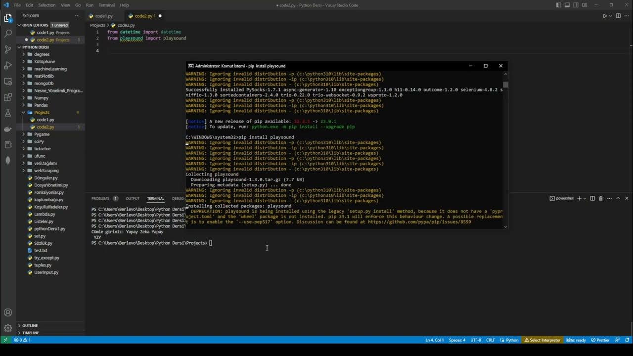 Python Dersleri - Python Projeler Part1 - YouTube