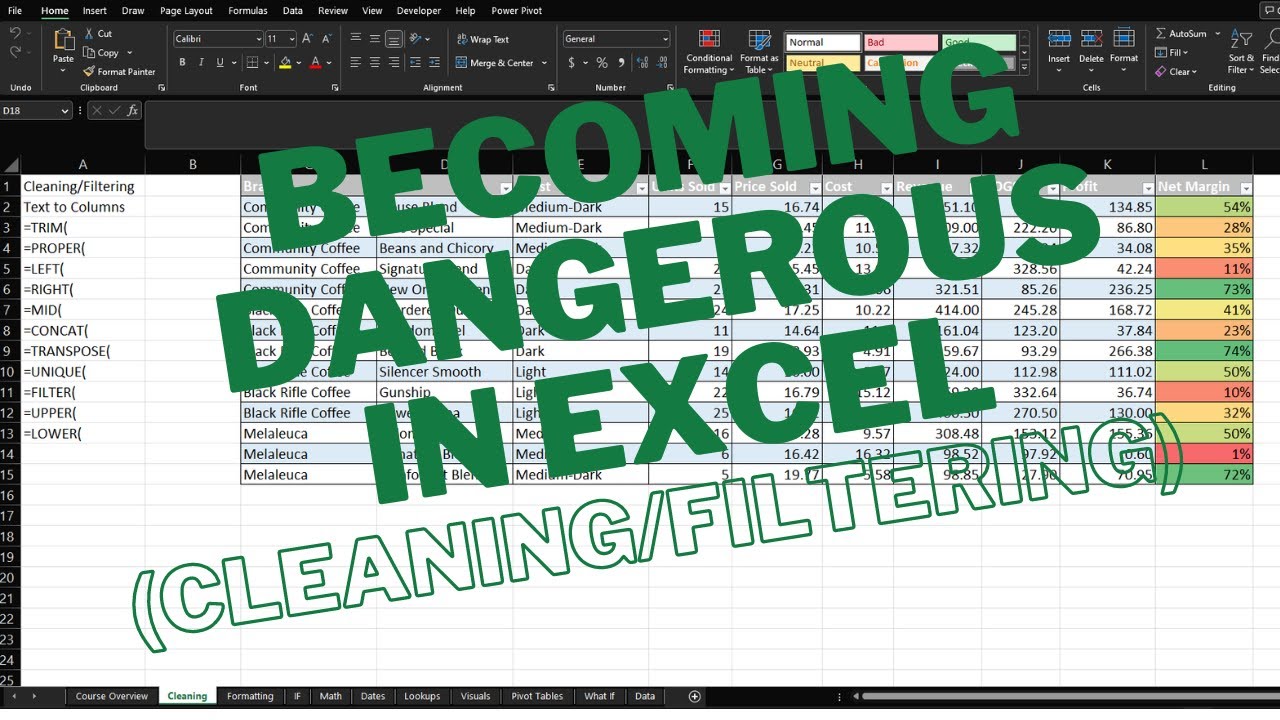 How to Clean Dirty Data Using Excel - YouTube