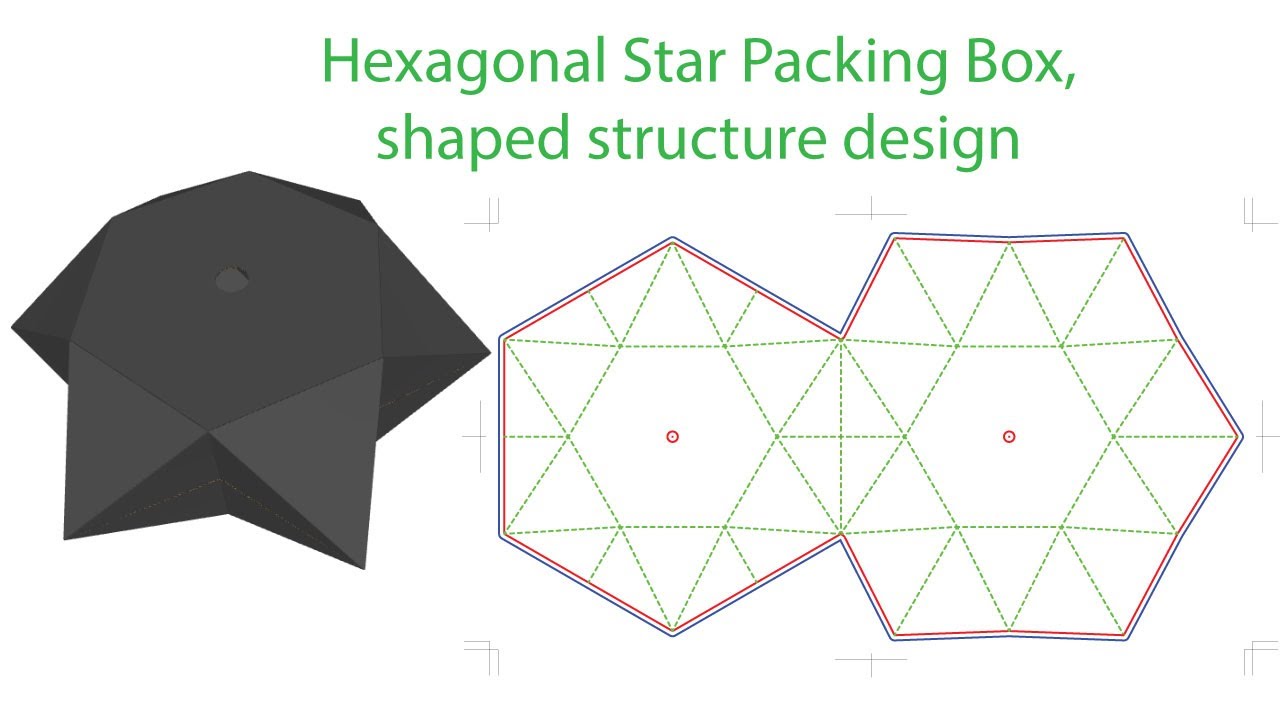 Hexagonal Star Packing Box, shaped structure design - YouTube