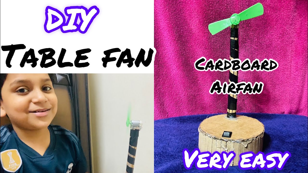 How To Make A Powerful Fan |Electric Table Fan With Cardboard |Very ...