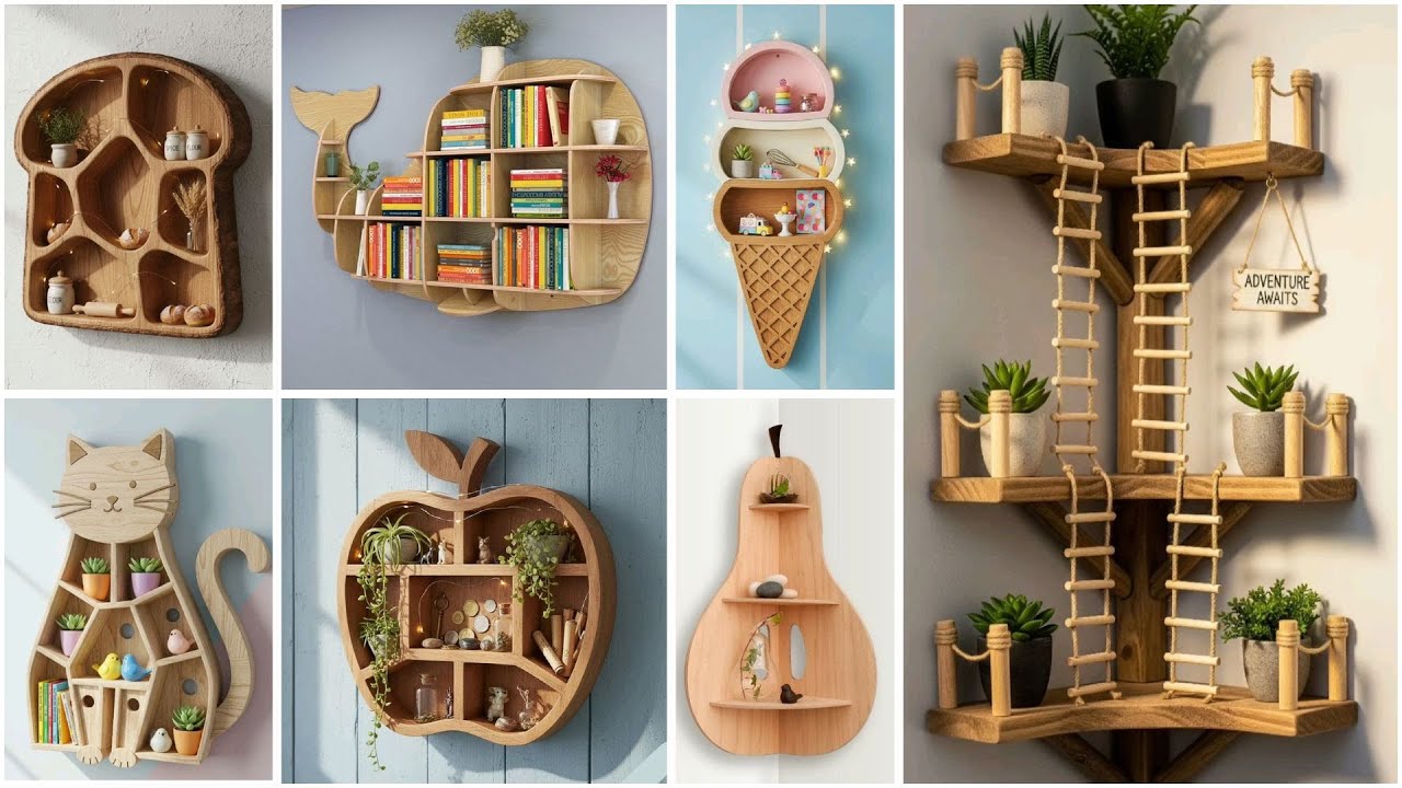 100 Wooden Unique Wall Shelves Ideas | Creative DIY & Modern Wooden ...