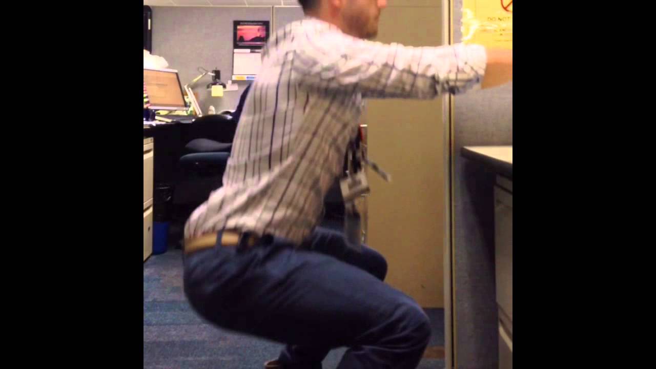 Desk Exercises - Cubicle Squats - YouTube