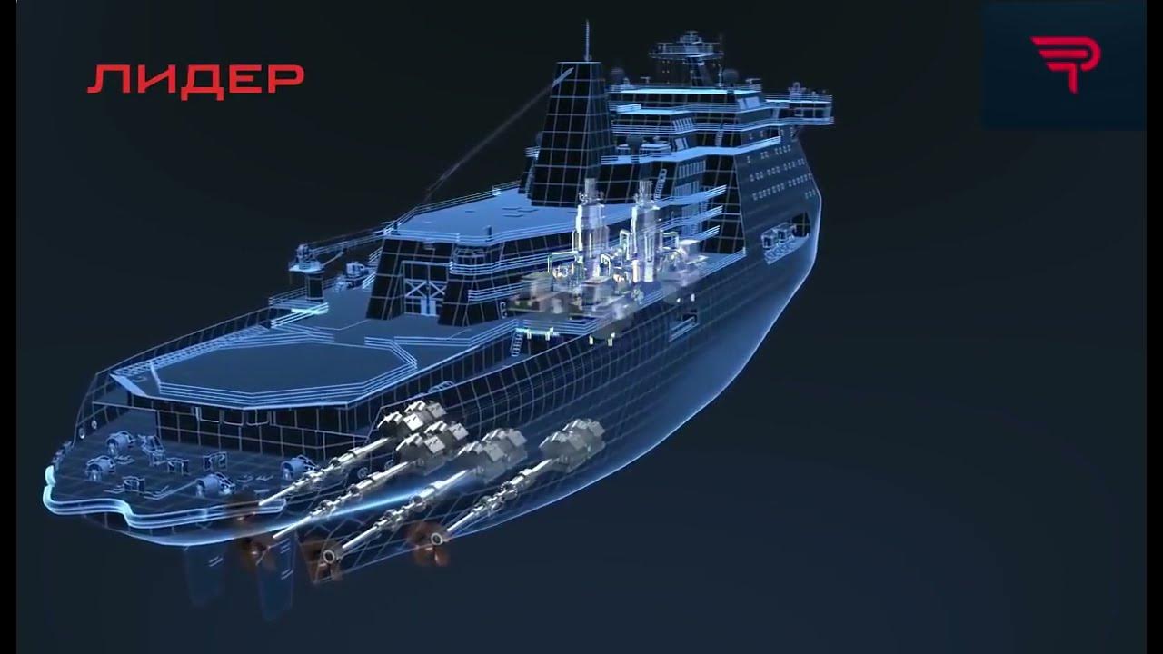 Российский ледокол Лидер 3D обзор - YouTube