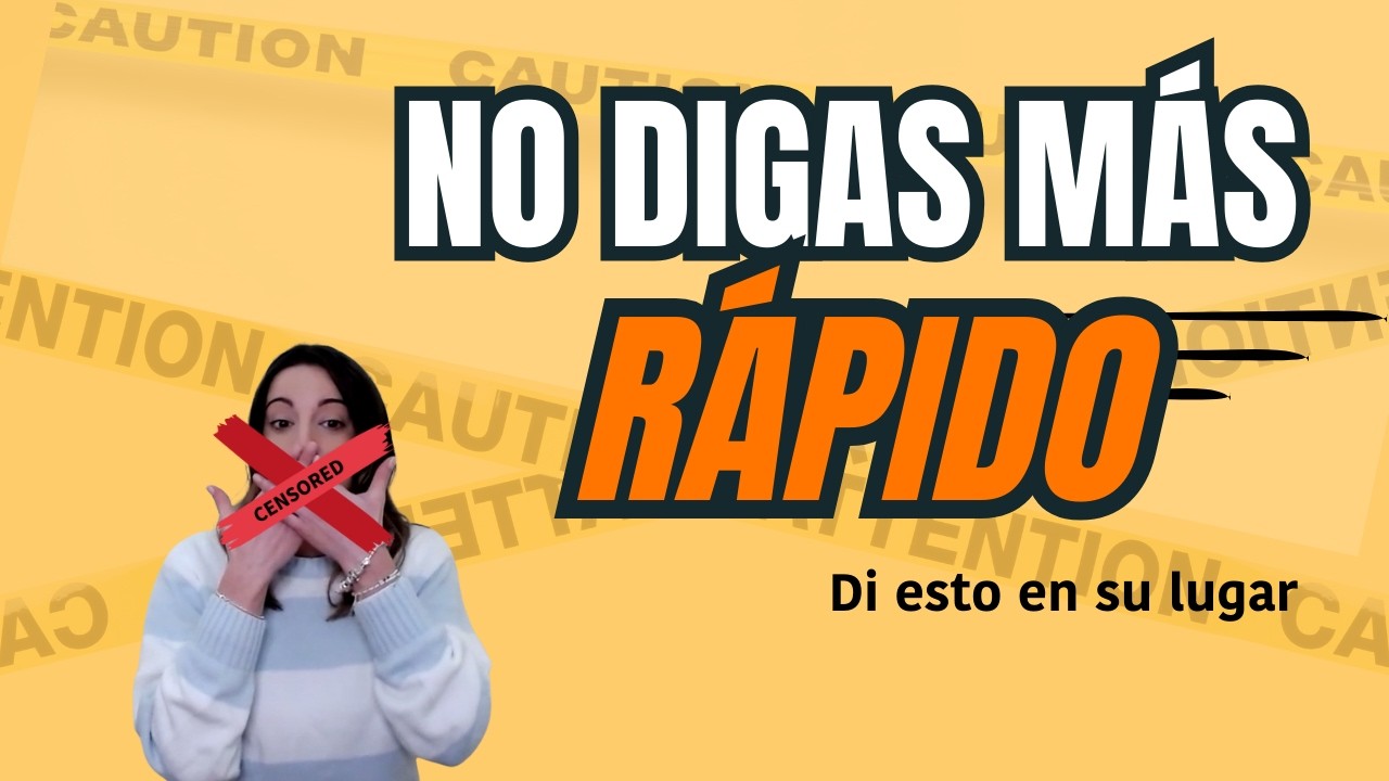 🏃‍♂️‍ ️ Cómo decir "rápido" en español con expresiones distintas - YouTube