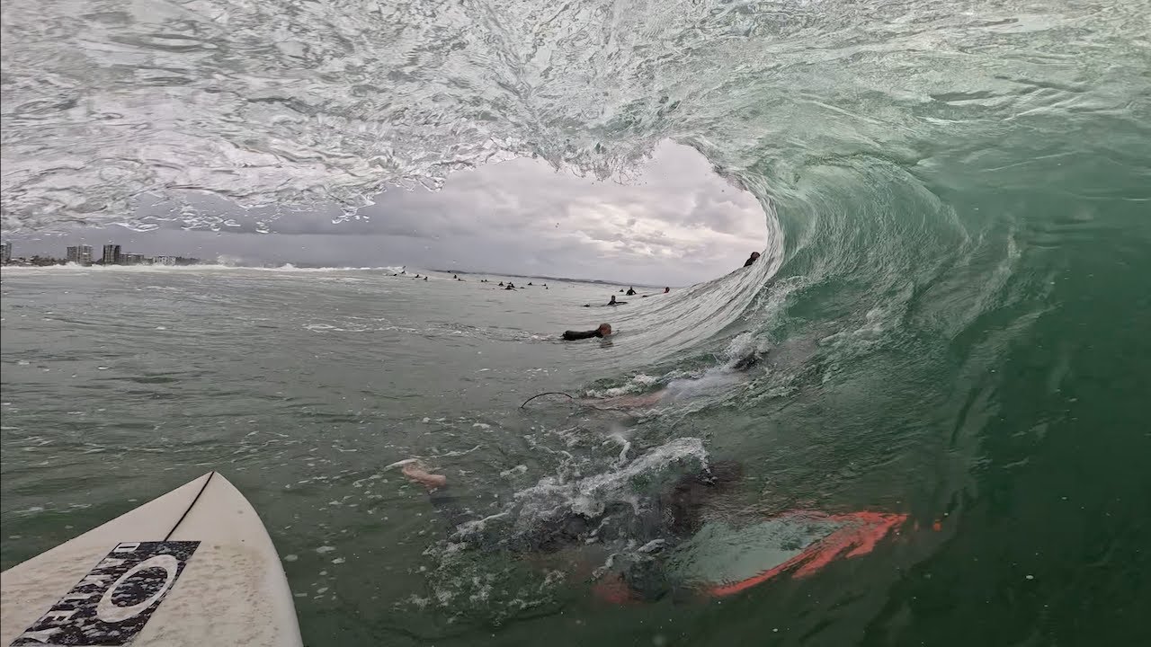 POV Navigating Crowded Snapper Rocks - YouTube