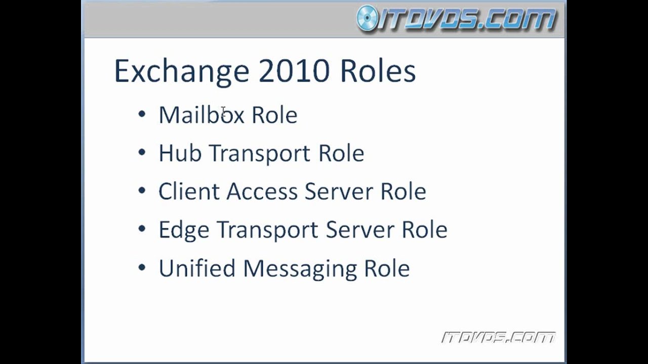 Exchange 2010 Roles CBT - YouTube