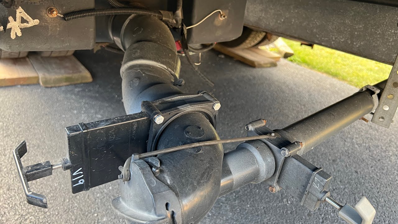 Increasing Ground Clearance at the Sewer Hose Connection - YouTube