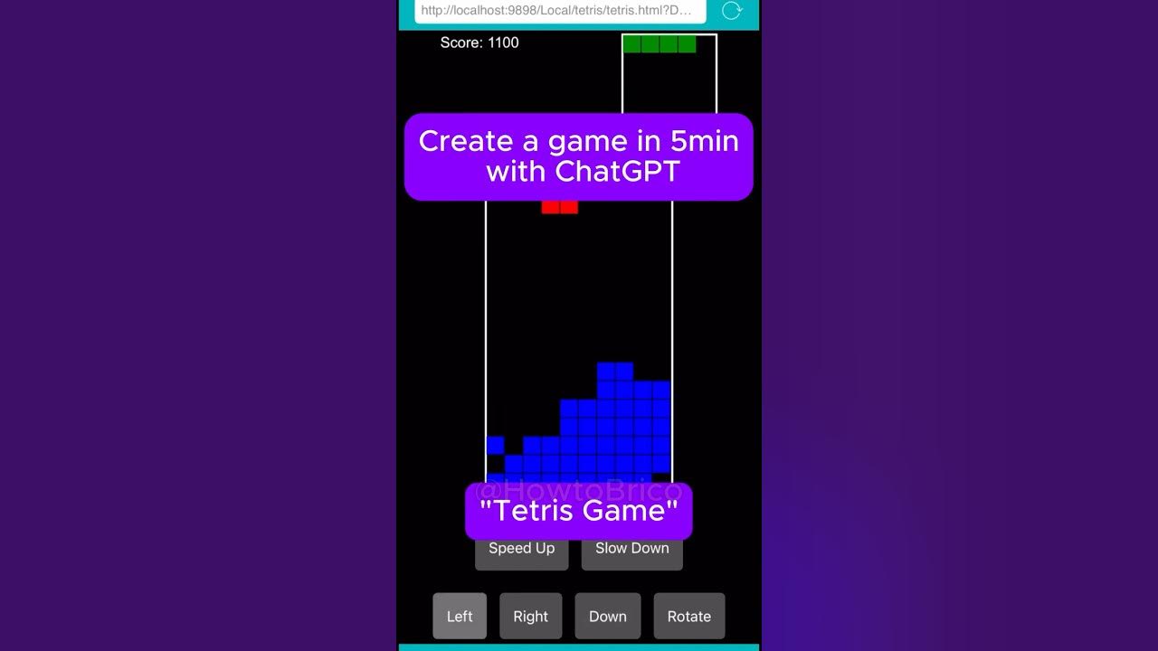 [Short] #7 Create a simple "Tetris Game" with ChatGPT in 5min #chatgpt #game #howto - YouTube