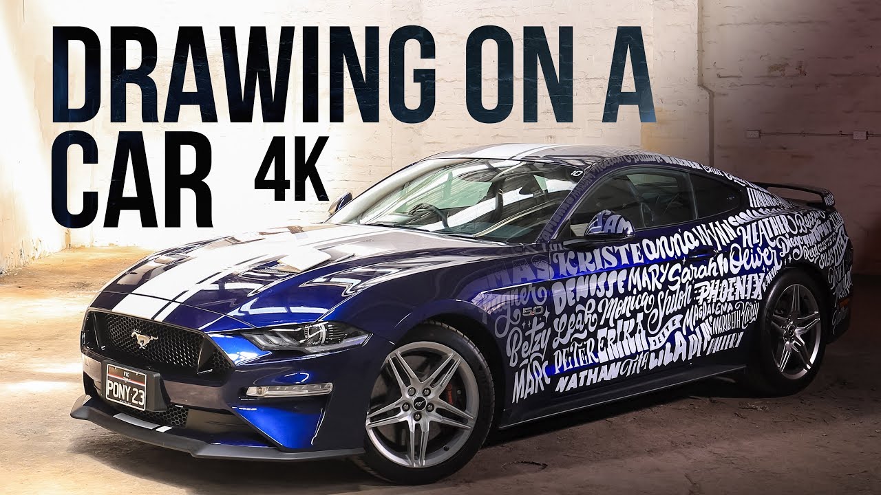 Drawing on a car 4K timelapse - YouTube