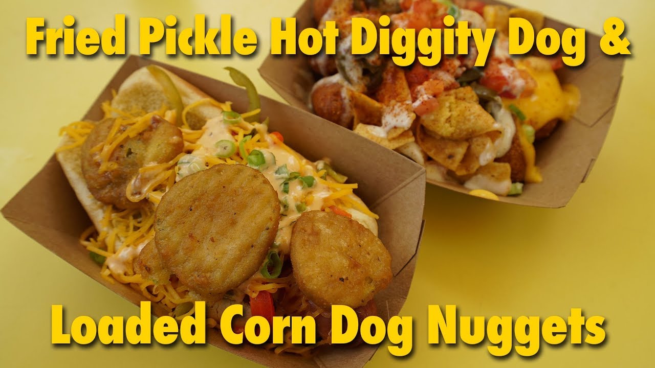 Fried Pickle Hot Diggity Dog & Loaded Corn Dog Nuggets | Magic Kingdom ...