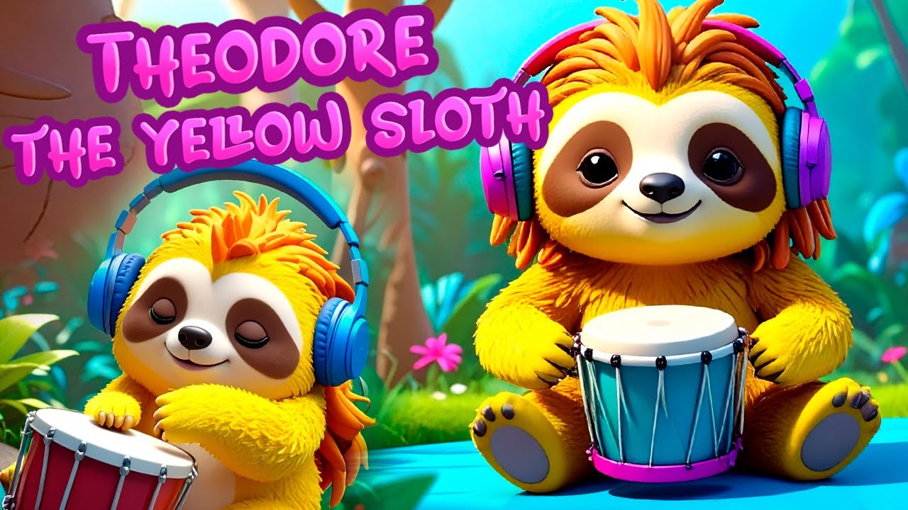 Theodore the yellow sloth | The Bongo Drum Song | Kids Songs - YouTube