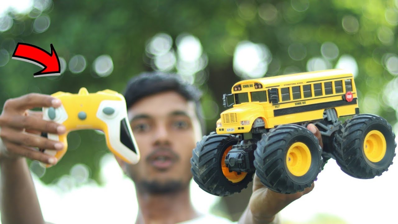 Rc Fastest Monster School Bus Unboxing & Testing- Preetam toys - YouTube