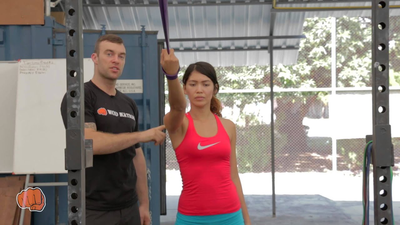 How To: Resistance Band Lat Stretch - WOD Nation coach Barry @ CrossFit ...