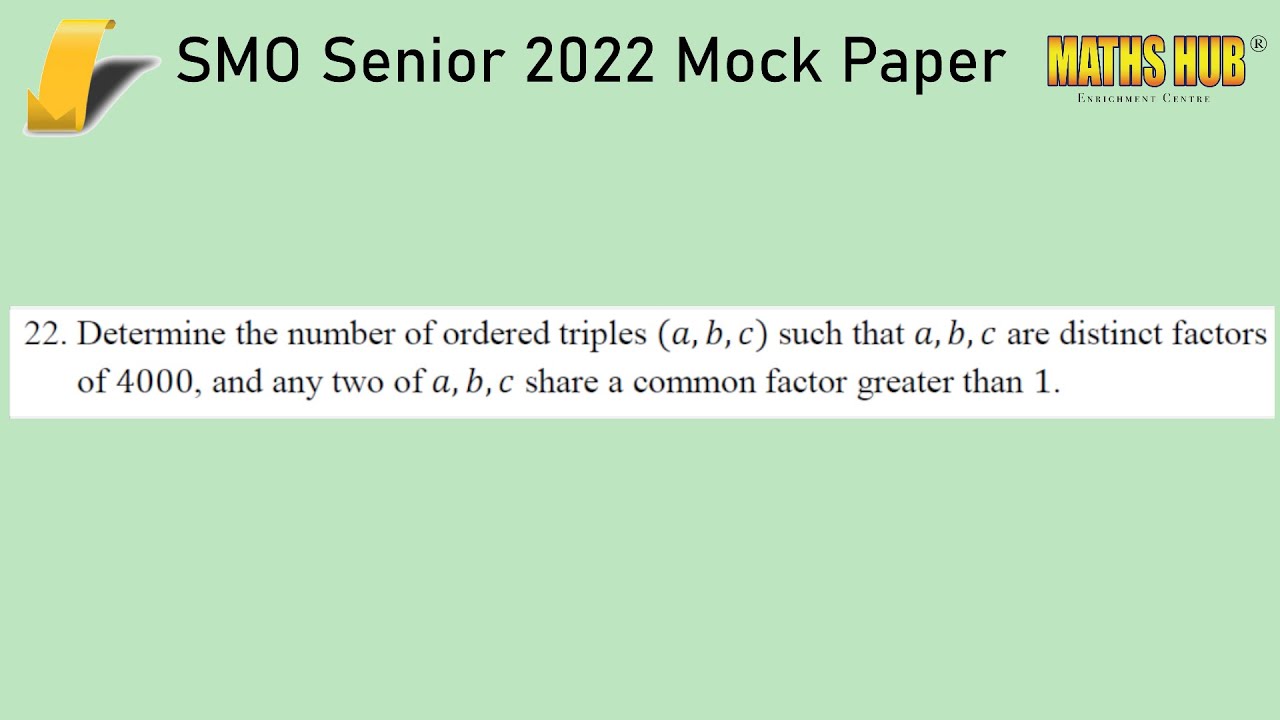 SMO Senior 2022 Mock Paper Solutions (Q21-Q25) - YouTube