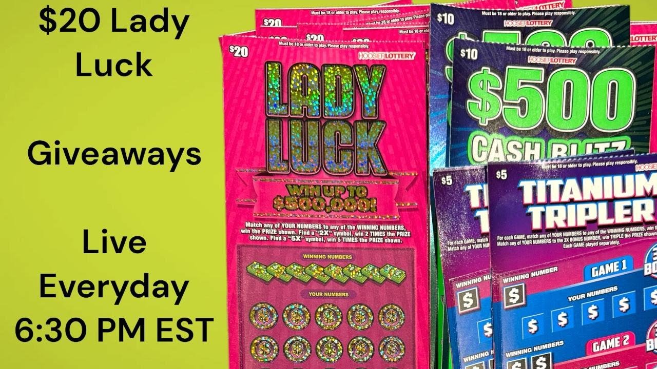 🔴LIVE🔴PINK LADY!! Full Book Of Hoosier Lottery Ticket $20 Lady Luck ...